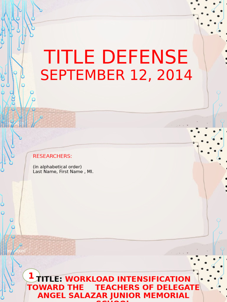 TITLE DEFENSE Sample Format | PDF
