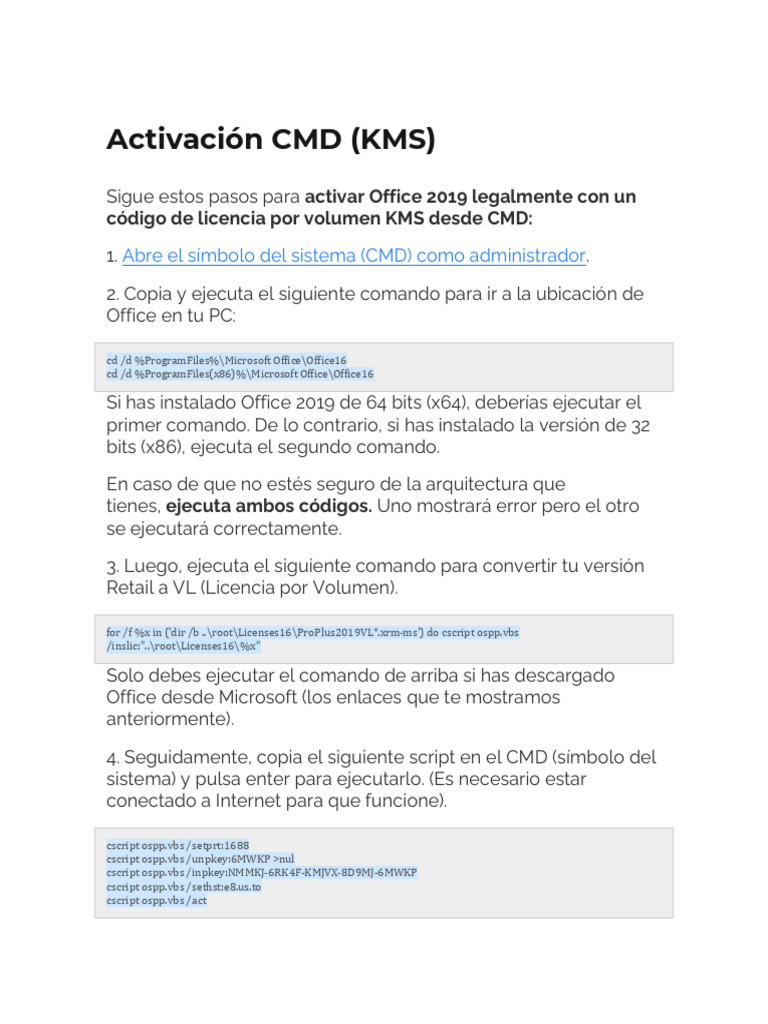 Activación CMD | PDF