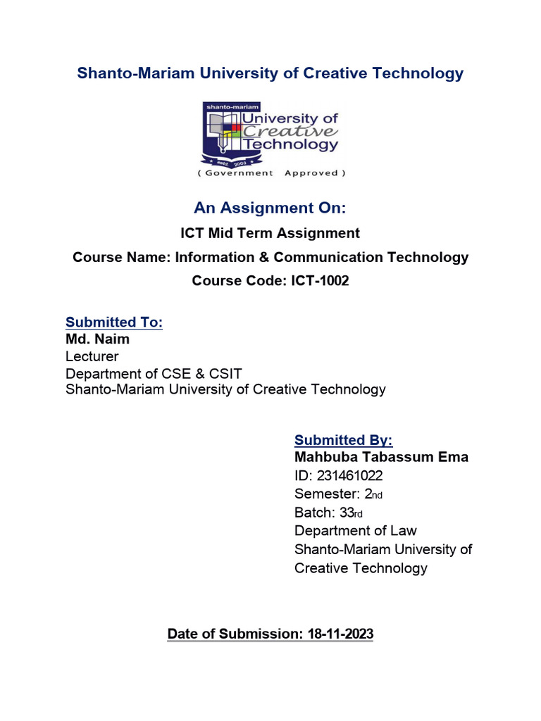 Shanto-Mariam University of Creative Technology | PDF