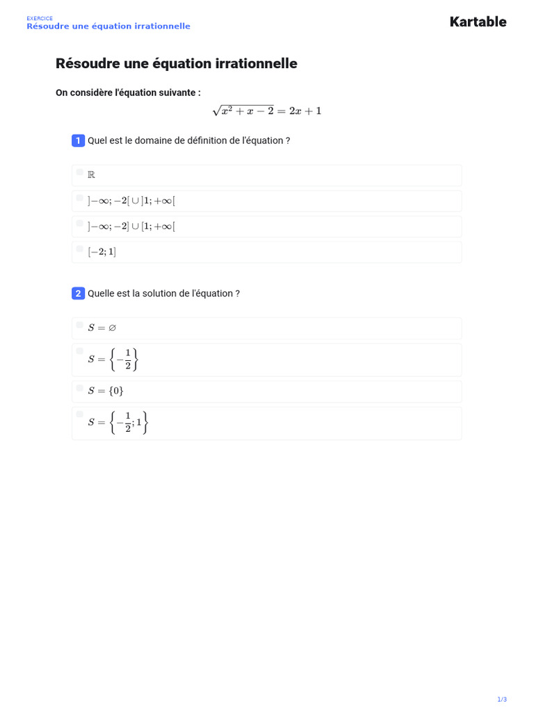 Résolution d'une équation irrationnelle | PDF | Mathématiques | Algèbre