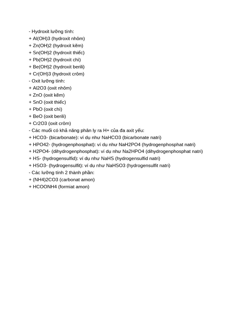 Hydroxit Lư NG Tính | PDF