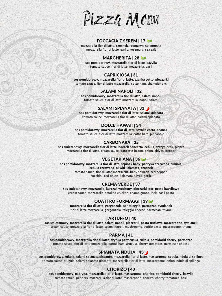 Pizzapasta Menu Compressed | PDF