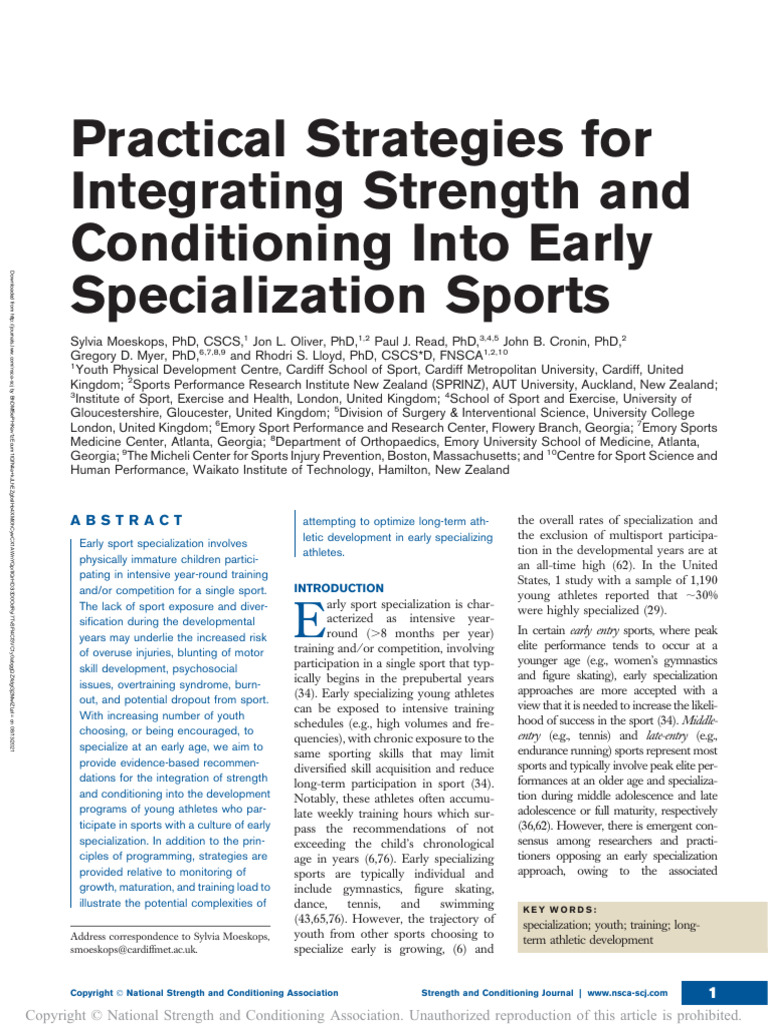 Practical Strategies for Integrating Strength and Conditioning Into ...