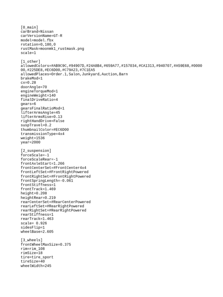 Nissan GT-R 2000 Model Specifications | PDF | Business | Computers