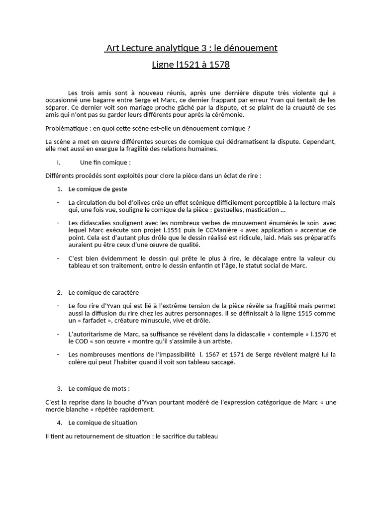Dénouement comique dans l'art de Reza | PDF | Tragédie | Sacrifice