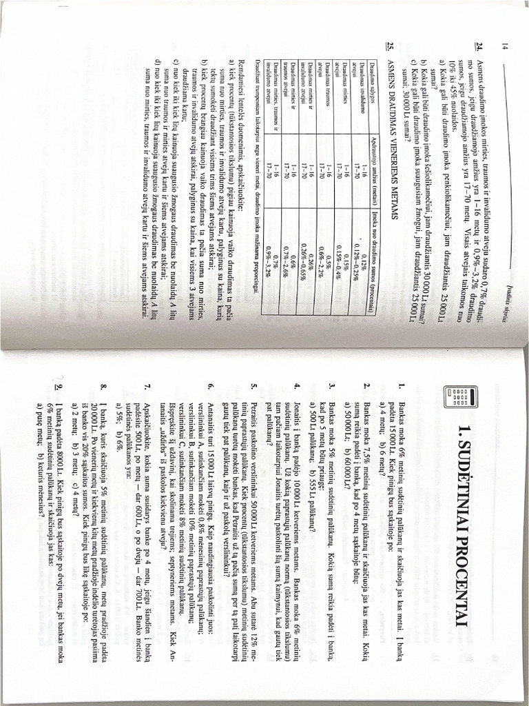 Užd 10kl. 1sk. Sudėtiniai Procentai | PDF