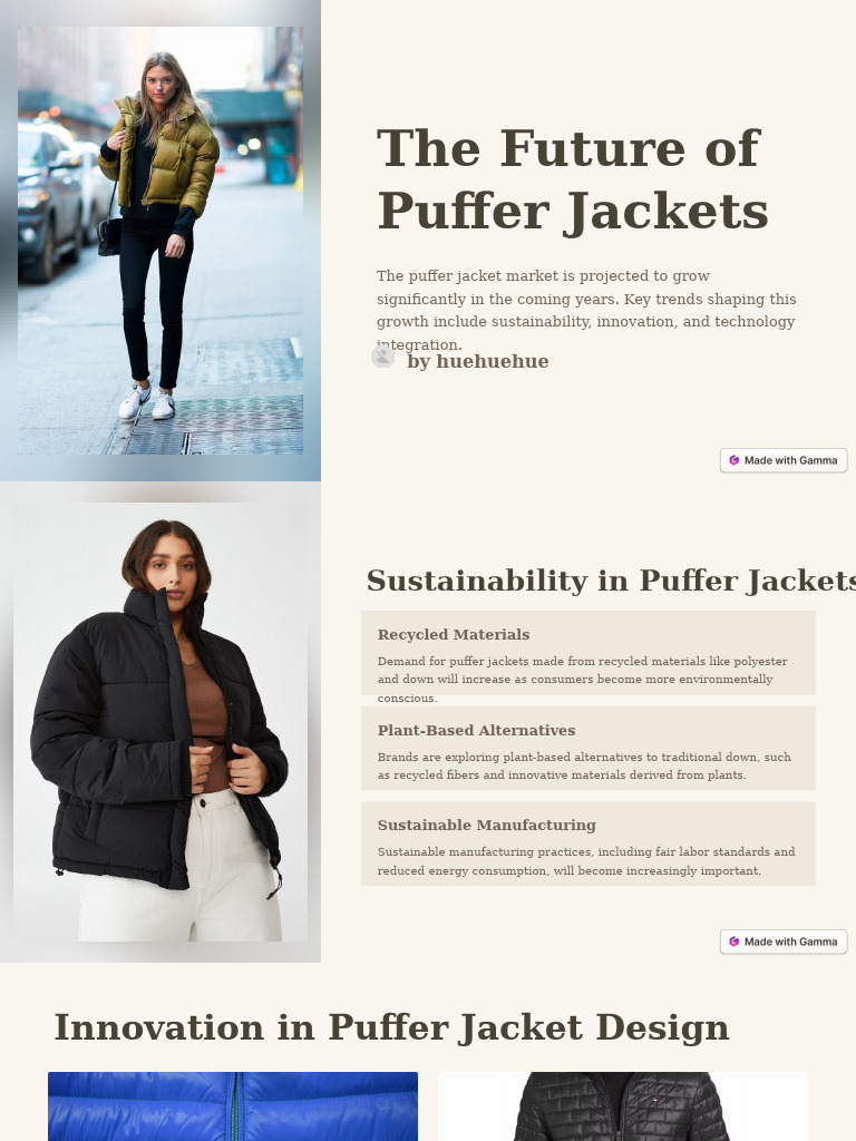 The Future of Puffer Jackets | PDF | Wearable Technology | Recycling