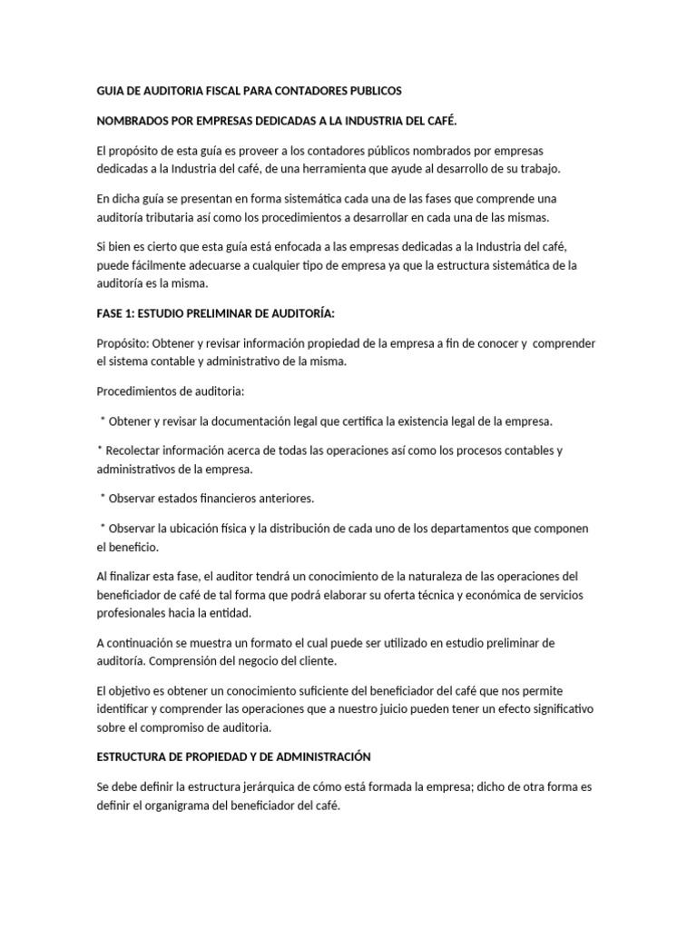 Guía Fiscal para Contadores de Café | PDF | Auditoría | Auditoría ...