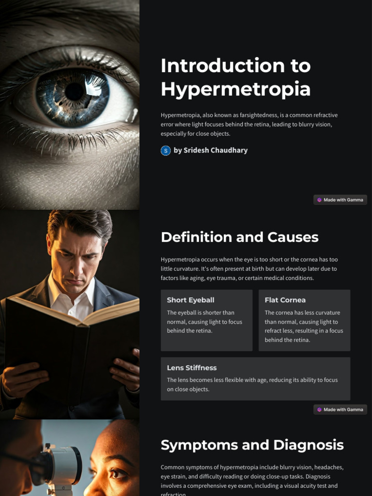 Introduction To Hypermetropia | PDF | Eye | Myopia