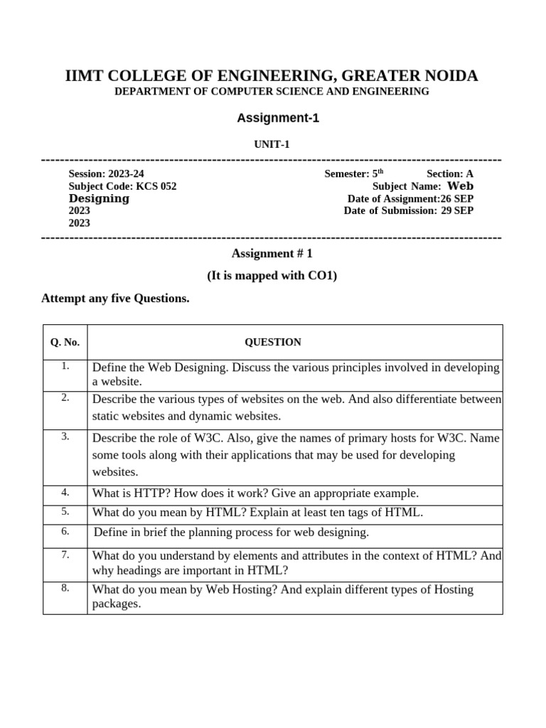 WD Assignment-1 | PDF
