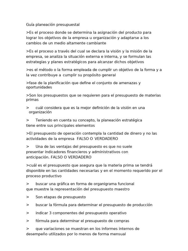 guia planeacion presupuestal | PDF guia planeacion presupuestal | PDF