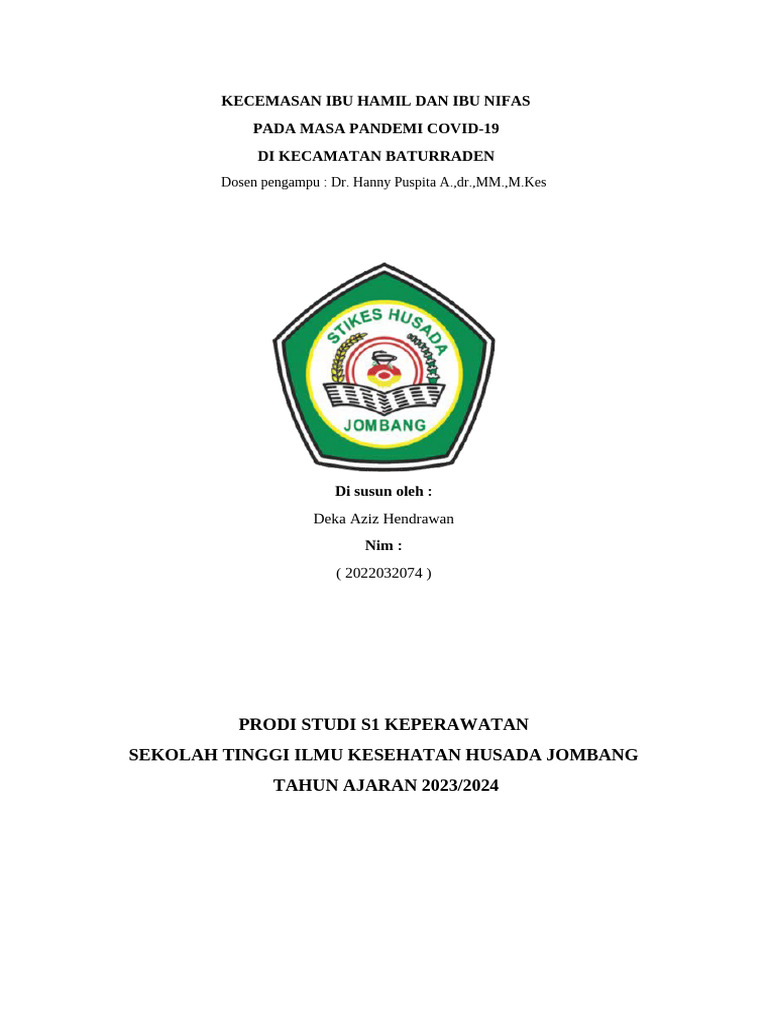 Kecemasan Ibu Hamil Dan Ibu Nifas | PDF | Kesehatan Holistik