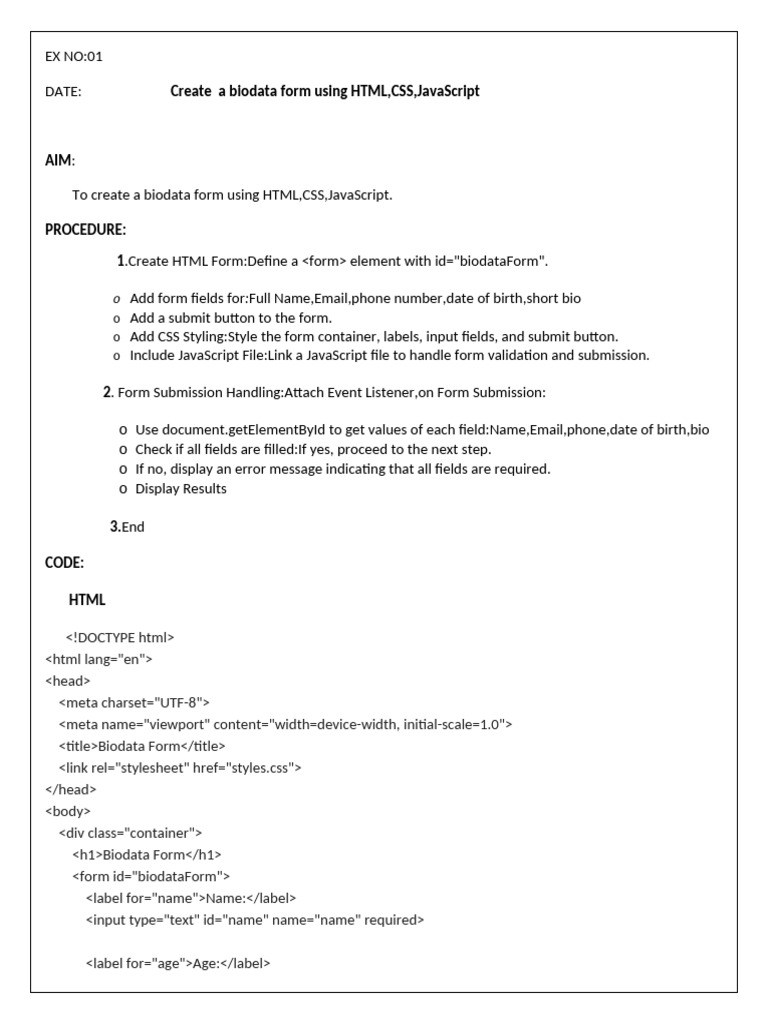 html exp 1.Html | PDF | Html | Web Development