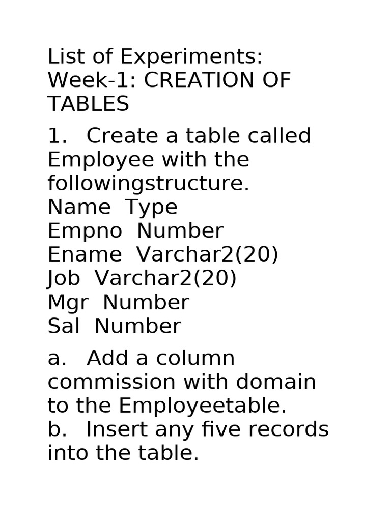 DBMS LAB | PDF | Information Technology Management | Computer Programming DBMS LAB | PDF | Information Technology Management | Computer Programming