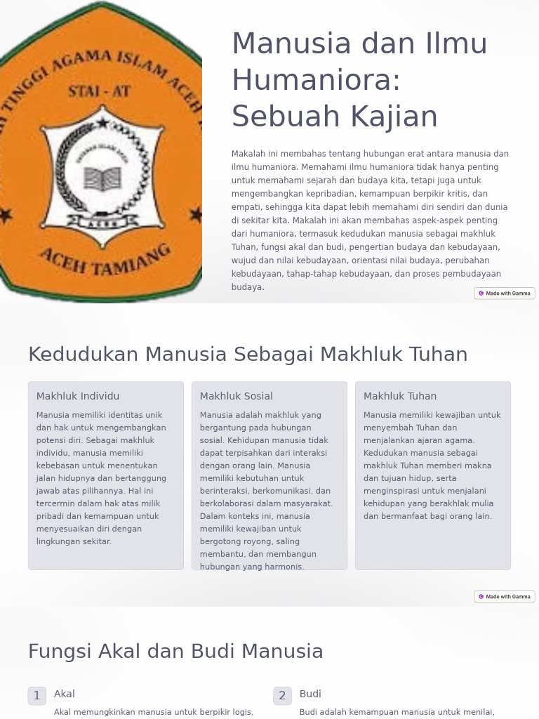 Manusia Dan Ilmu Humaniora Sebuah Kajian | PDF | Ilmu Sosial