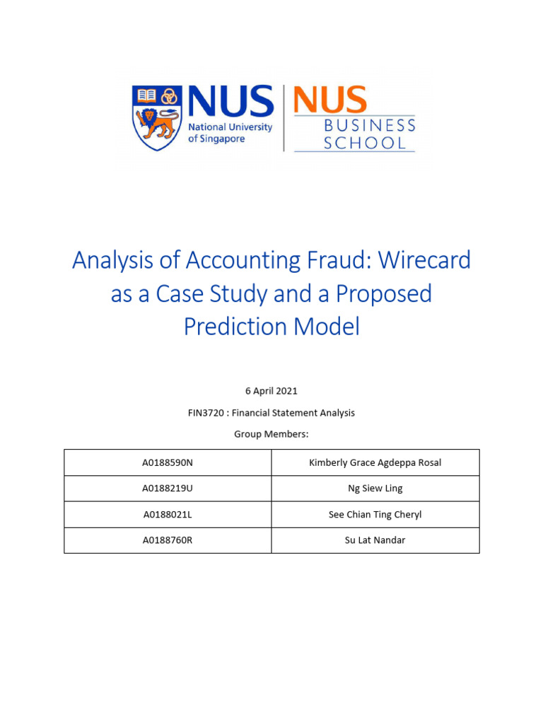 Analysis of Accounting Fraud - Wirecard As A Case Study and A Proposed ...