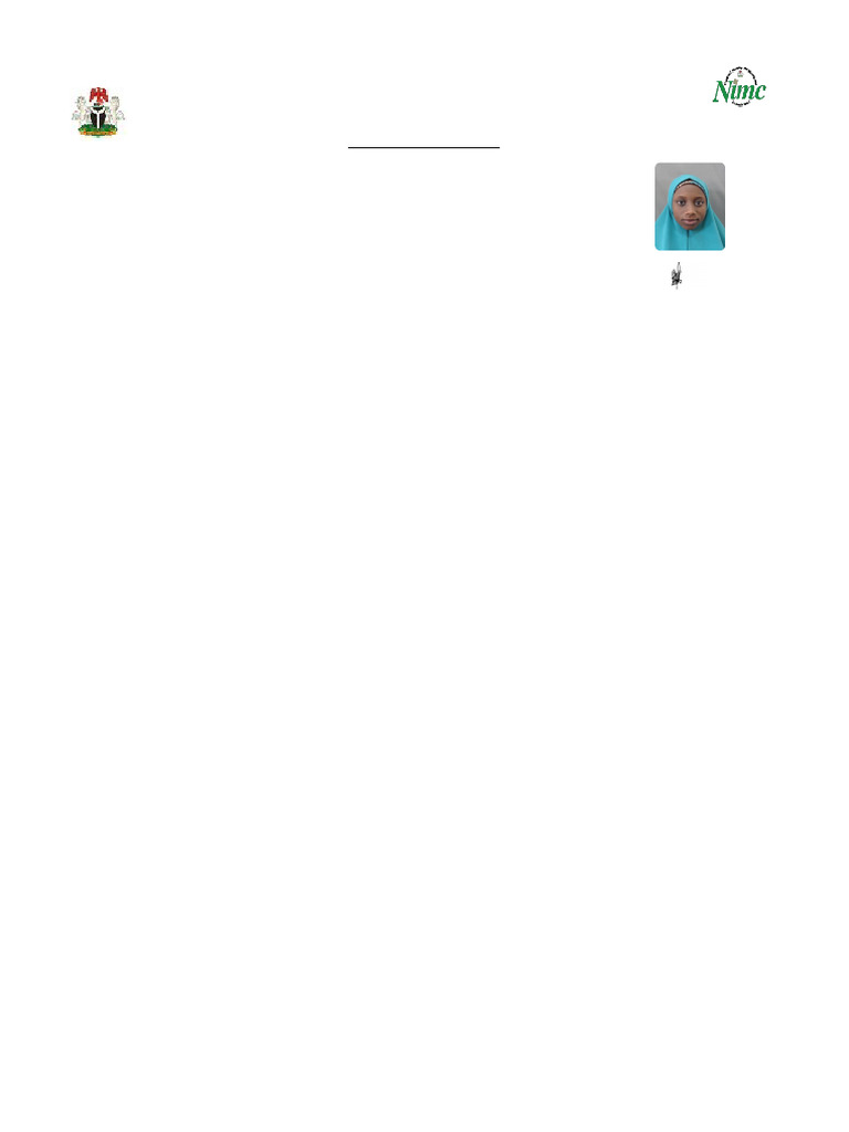 Nigerian NIN Details for Halimatu Salisu | PDF