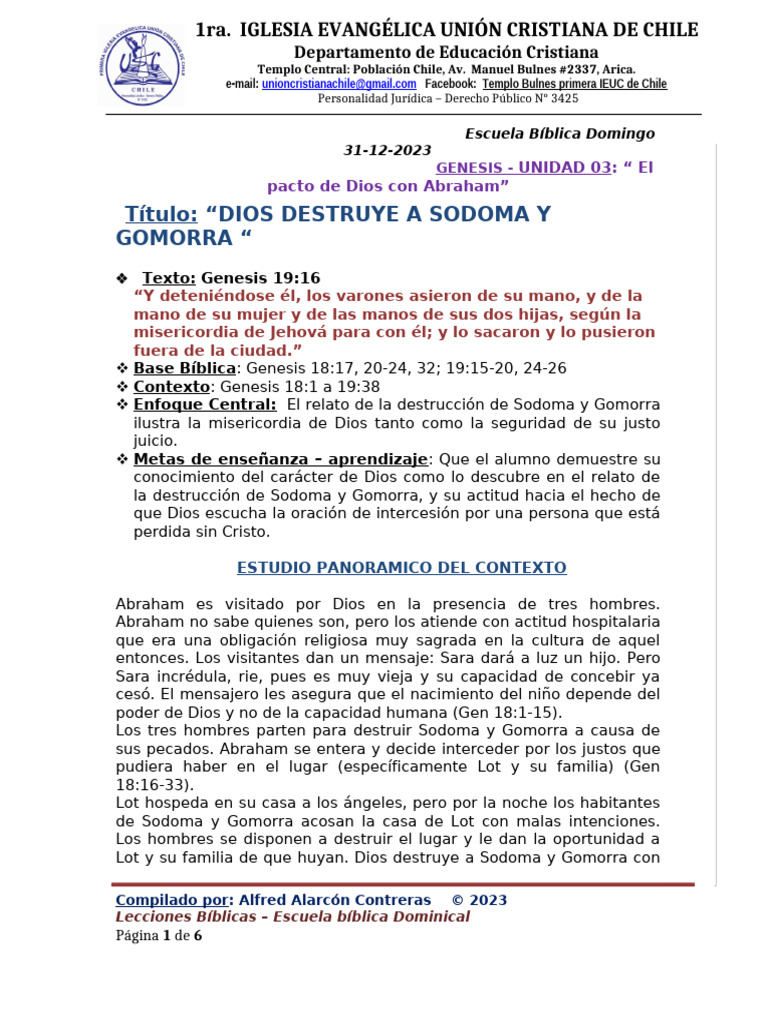 GENESIS UNIDAD 03 - Leccion N. 03 DIOS DESTRUYE A SODOMA Y GOMORRA ...