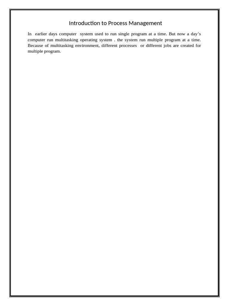 Introduction to Process Managemen | PDF