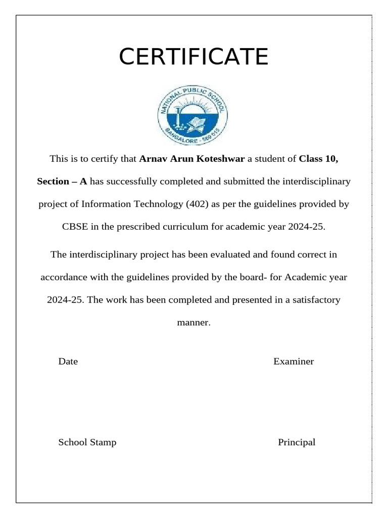 Certificate | PDF