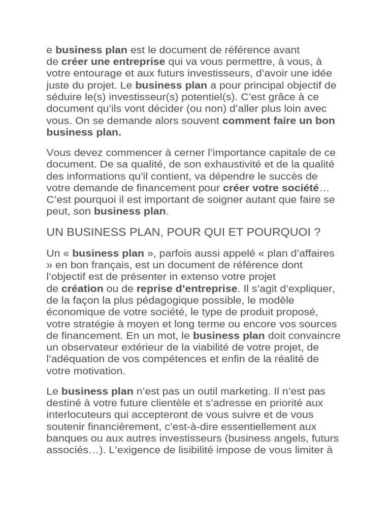 Business Plan | PDF | Plan d'affaires | Business