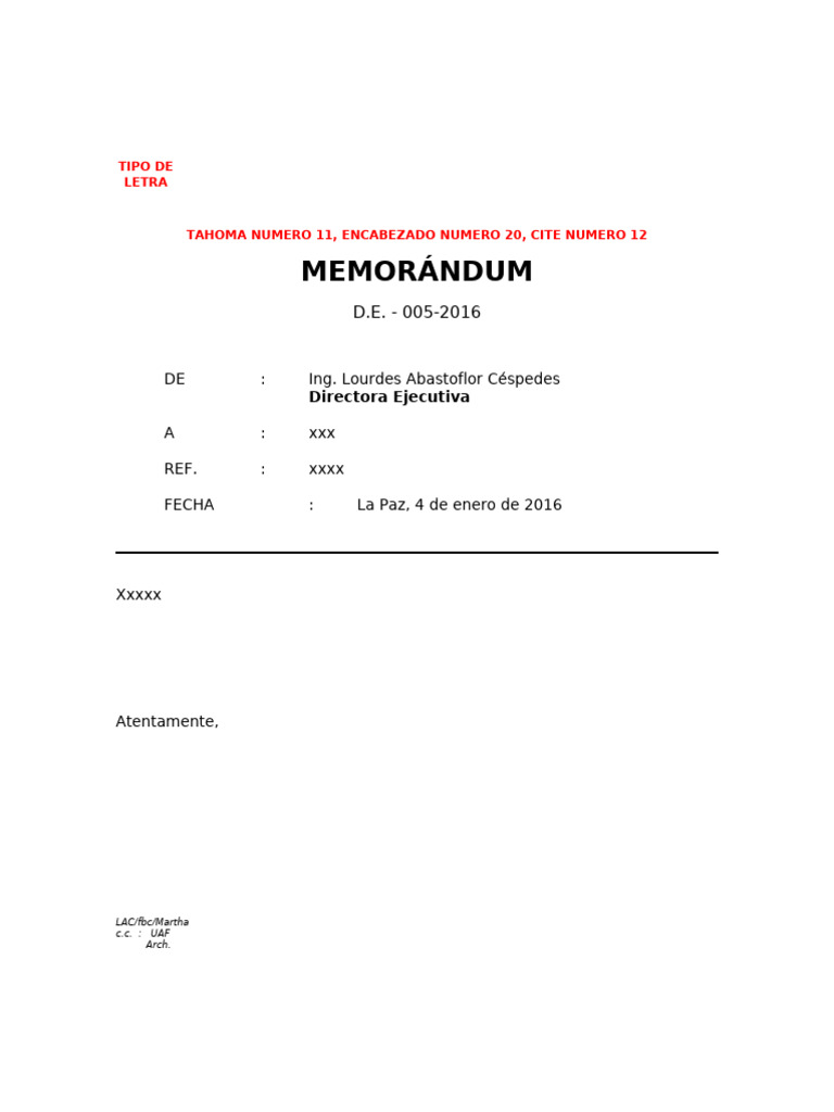 Modelo Memorandum | PDF