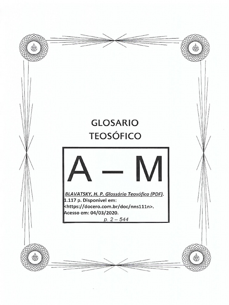 Blavatsky, H.P. - Glossário Teosófico - CAPAS 1 E 2 | PDF