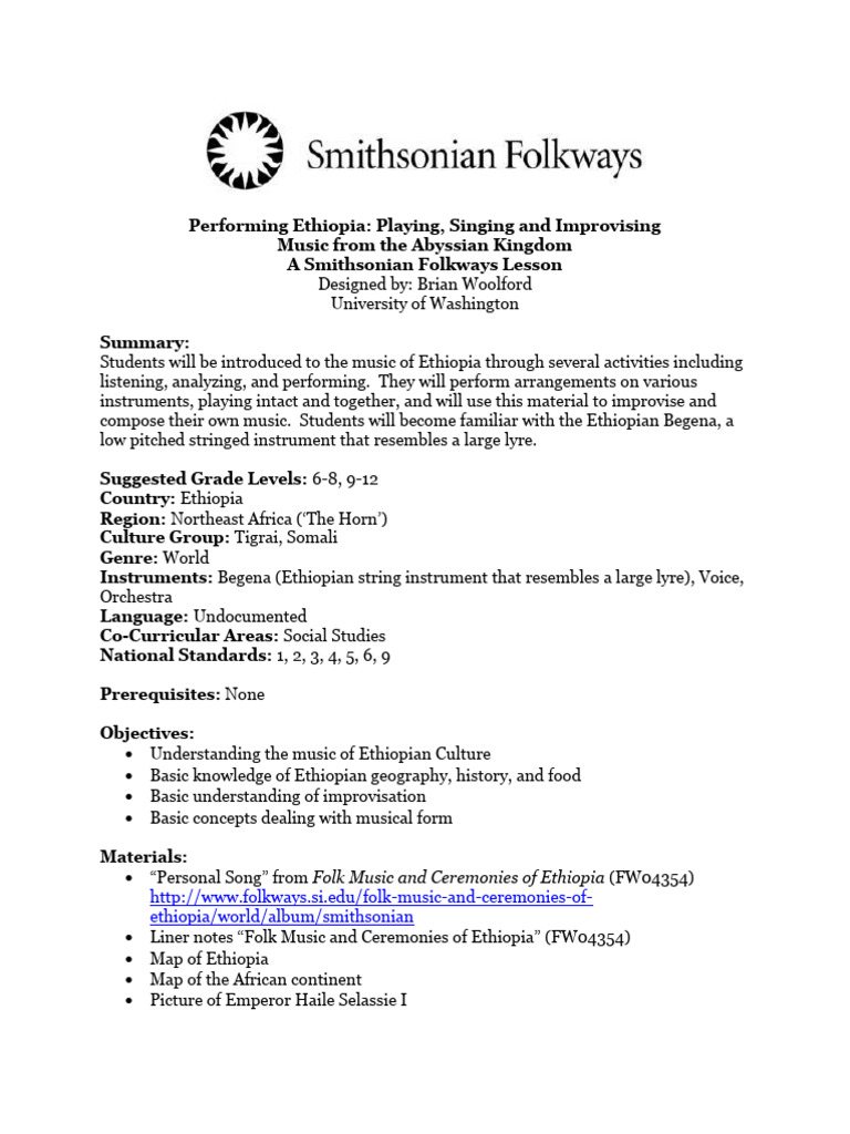 Begena Music Notes | PDF | Ethiopia | Songs