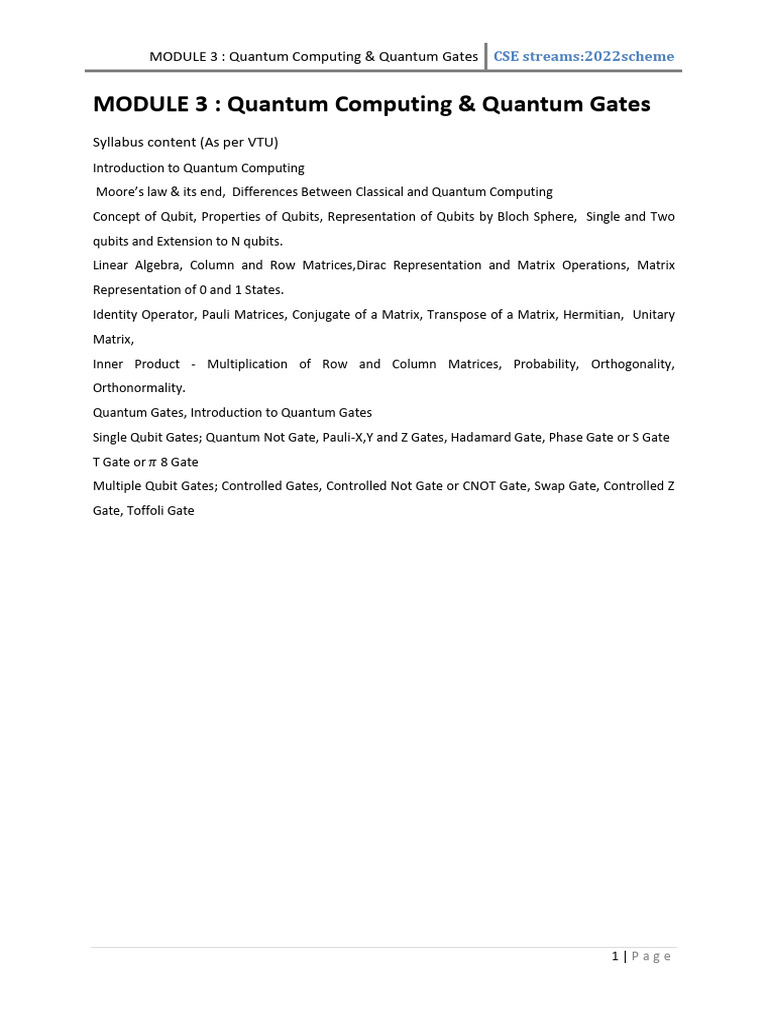 module-3-quantum-computing-quantum-gates | PDF | Matrix (Mathematics ...