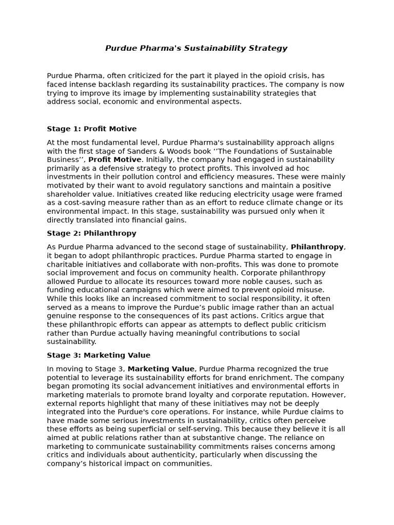 Purdue Pharma | PDF | Sustainability | Philanthropy