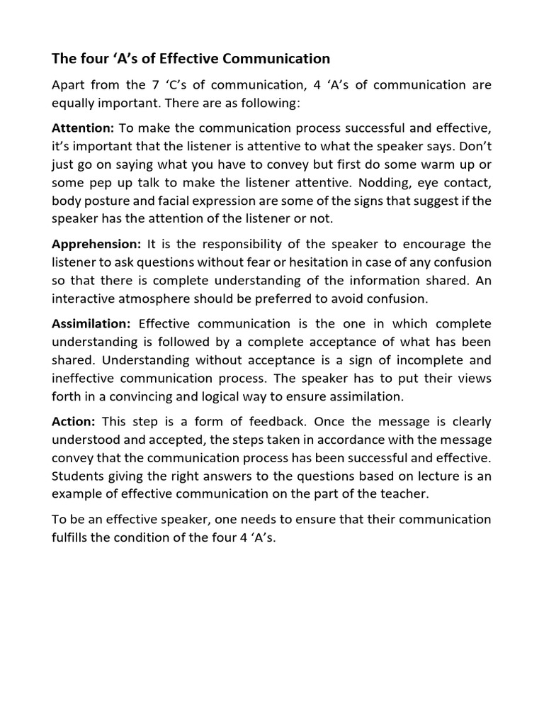 The 4 As & Language of Communication | PDF | Communication | Linguistics