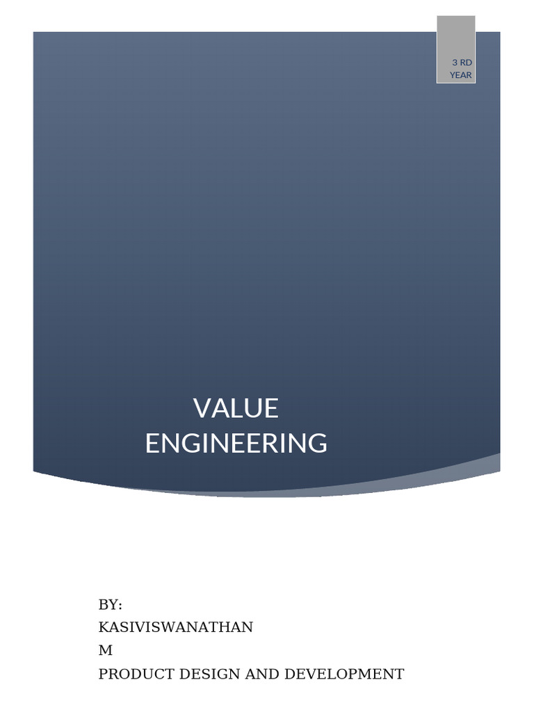 Value Engineering in PDD | PDF | Engineering | Evaluation