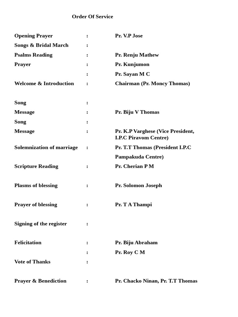 Wedding Ceremony Program | PDF