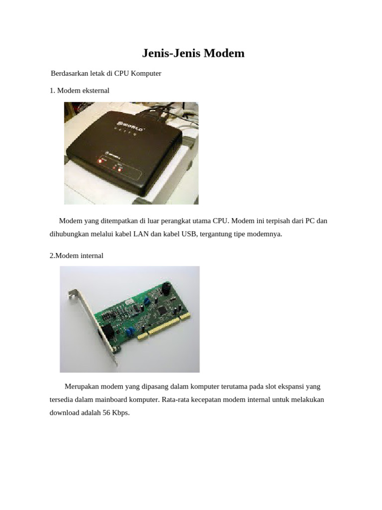 Jenis-Jenis Modem Wifi dan Koneksi | PDF