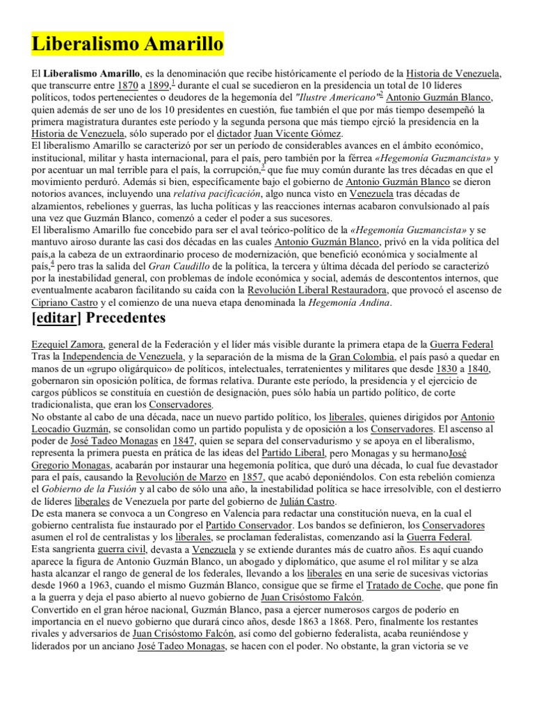Liberalismo Amarillo | PDF | Gobierno | Política (general)