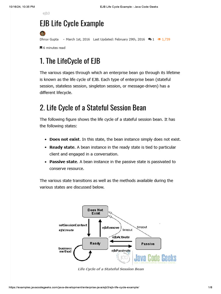 EJB Life Cycle Example - Java Code Geeks | PDF | Java Specification ... EJB Life Cycle Example - Java Code Geeks | PDF | Java Specification ...