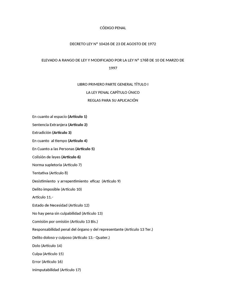 Indice Código Penal 2021 | PDF | Castigos | Homicidio