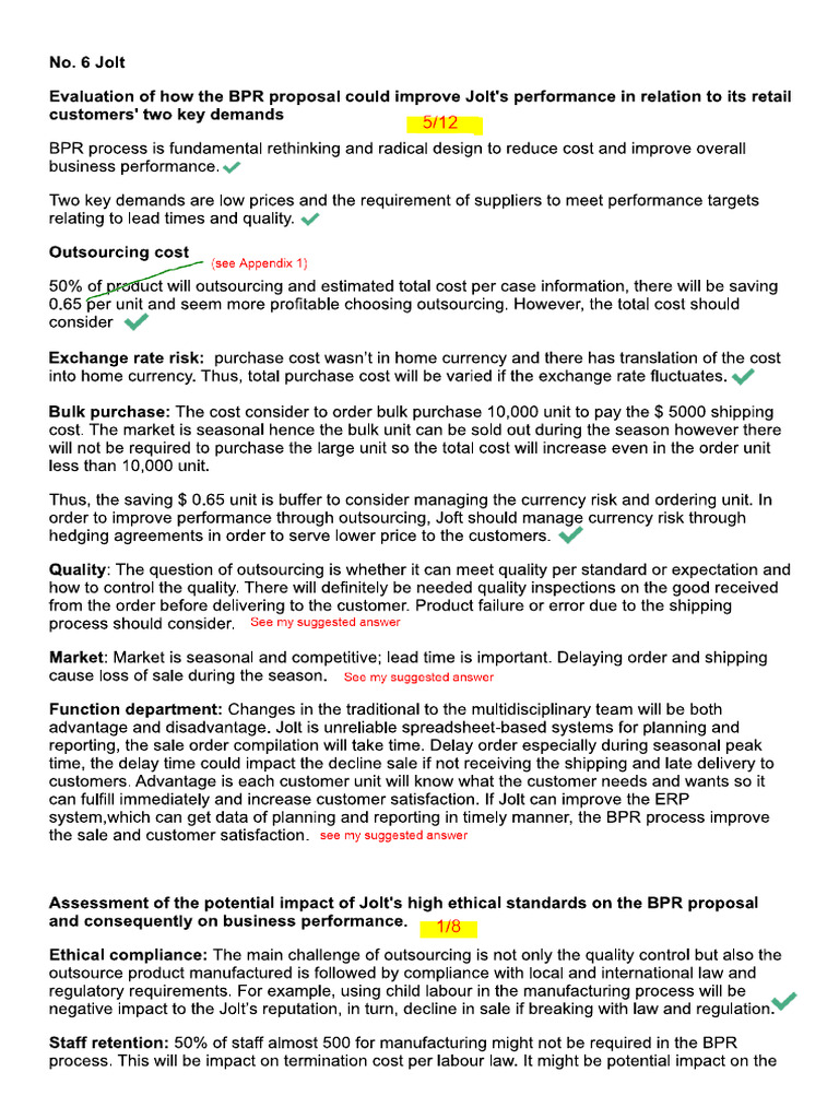 Feedback On Q.6 Jolt (Done) | PDF