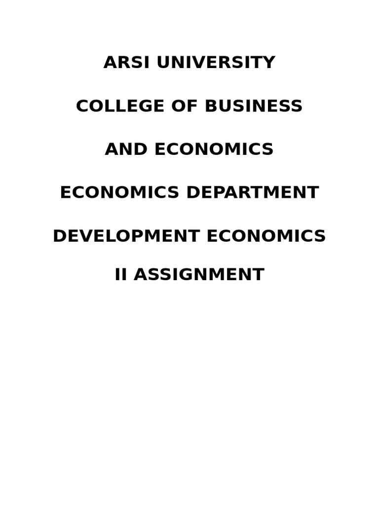 DV'T Eco II Assignment | PDF | Ethiopia | Governance