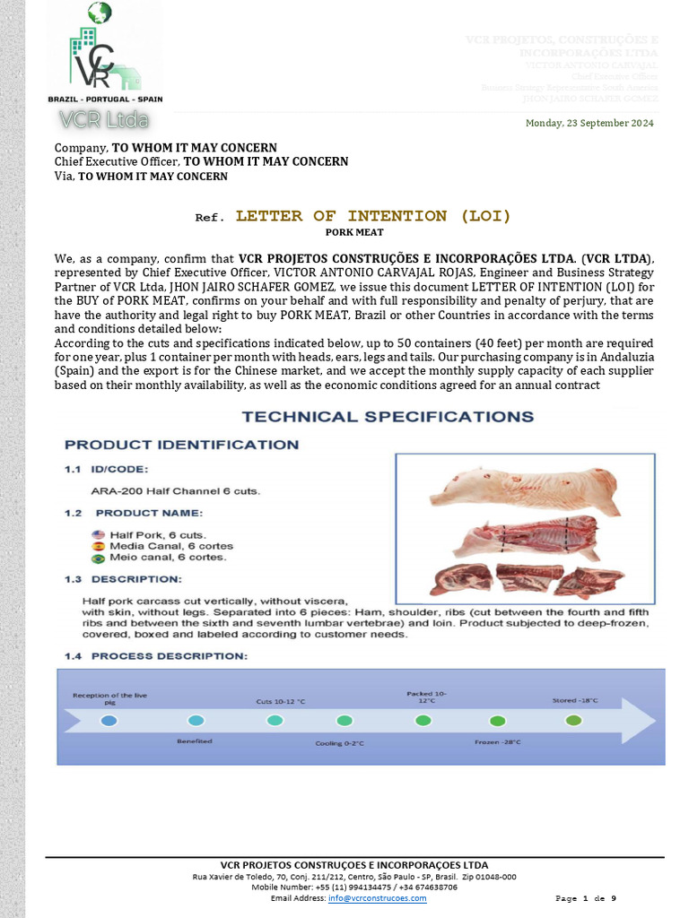 VCR - LOI (PORK MEAT) | PDF