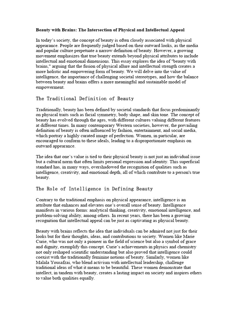 Beauty Brains | PDF | Beauty | Intelligence