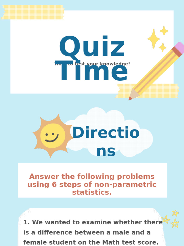Quiz in Statistics | PDF | Self-Improvement