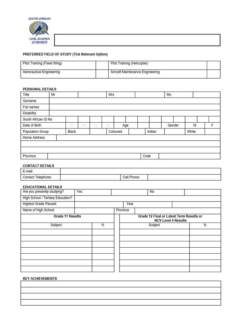CA 183-191 Application For Bursary (2024) | PDF