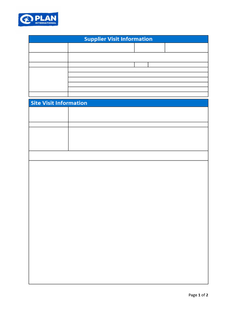 Supplier Visit Report Template | PDF | Art | Technology & Engineering