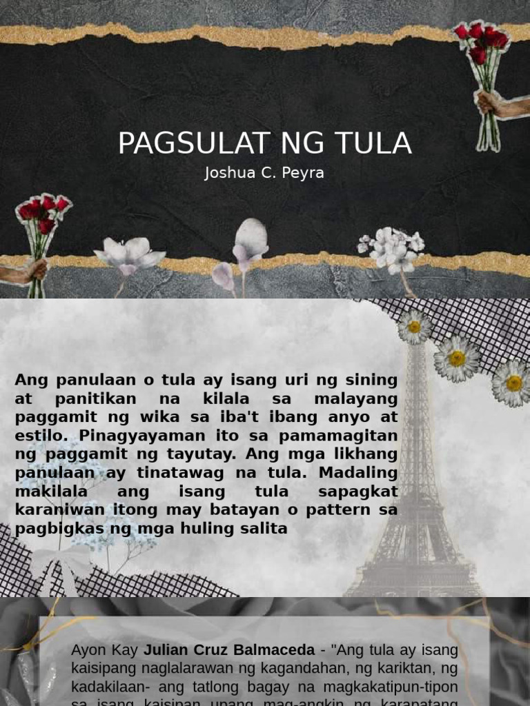 Malikhaing Tula (1st Lesson) Reporting | PDF