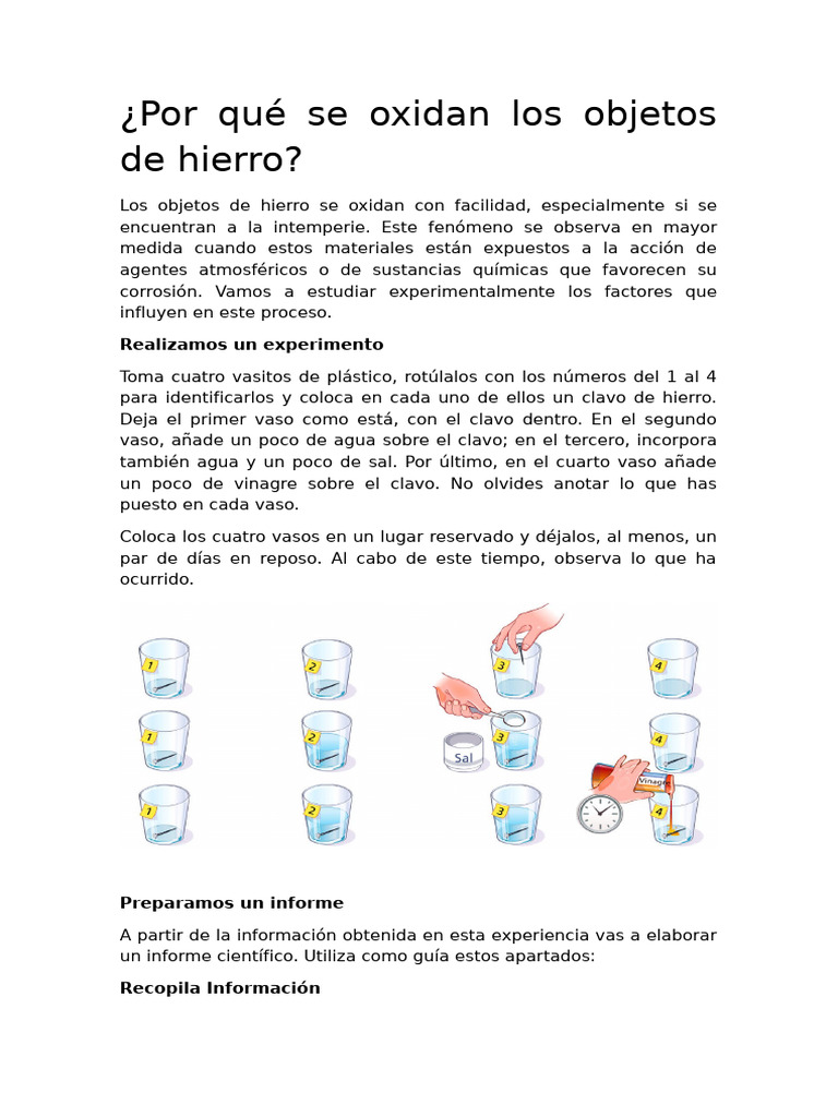 Por Qué Se Oxidan Los Objetos de Hierro | PDF | Artes del Lenguaje y ...
