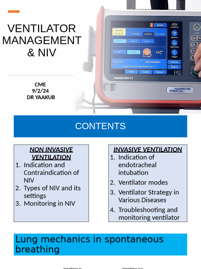 Non-Invasive Ventilation Overview | PDF | Human Diseases And Disorders ...