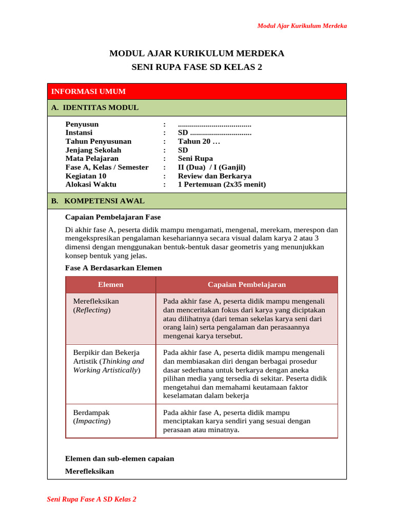 [5] Modul Ajar 10 Review dan Berkarya | PDF