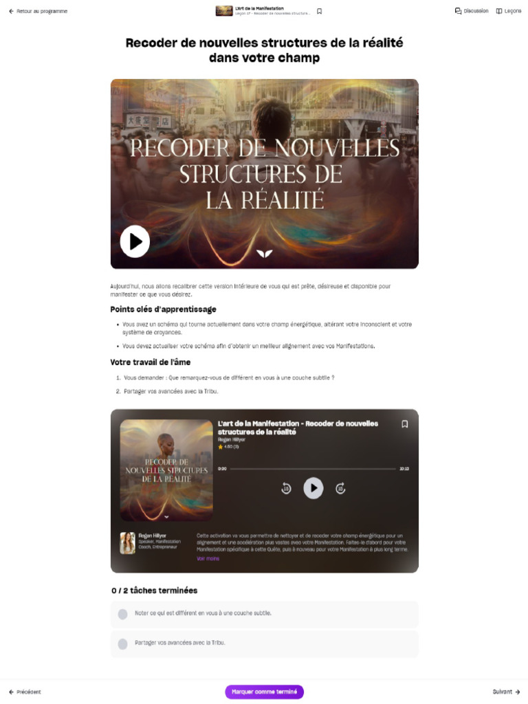 Lesson 17 - Recoder de Nouvelles Structures de La Réalité Dans Votre Champ | PDF