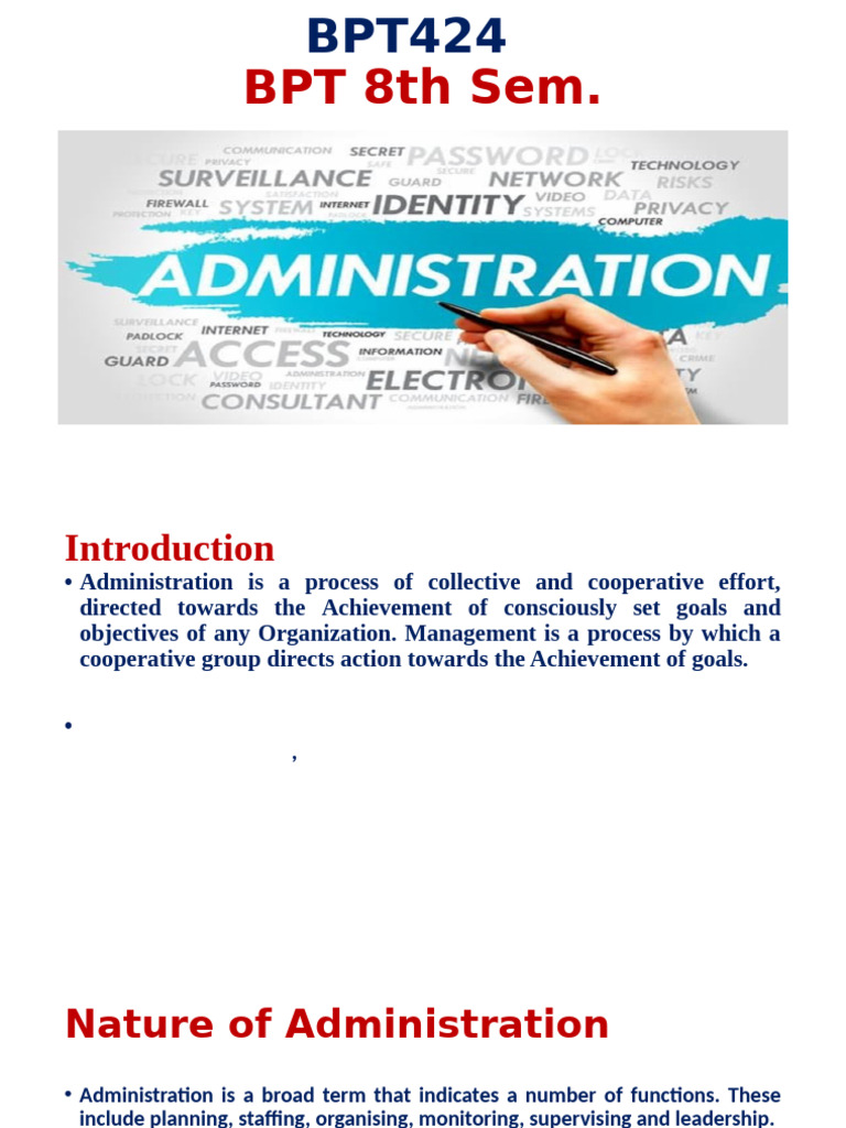 Administration - PT- 8 Sem | PDF